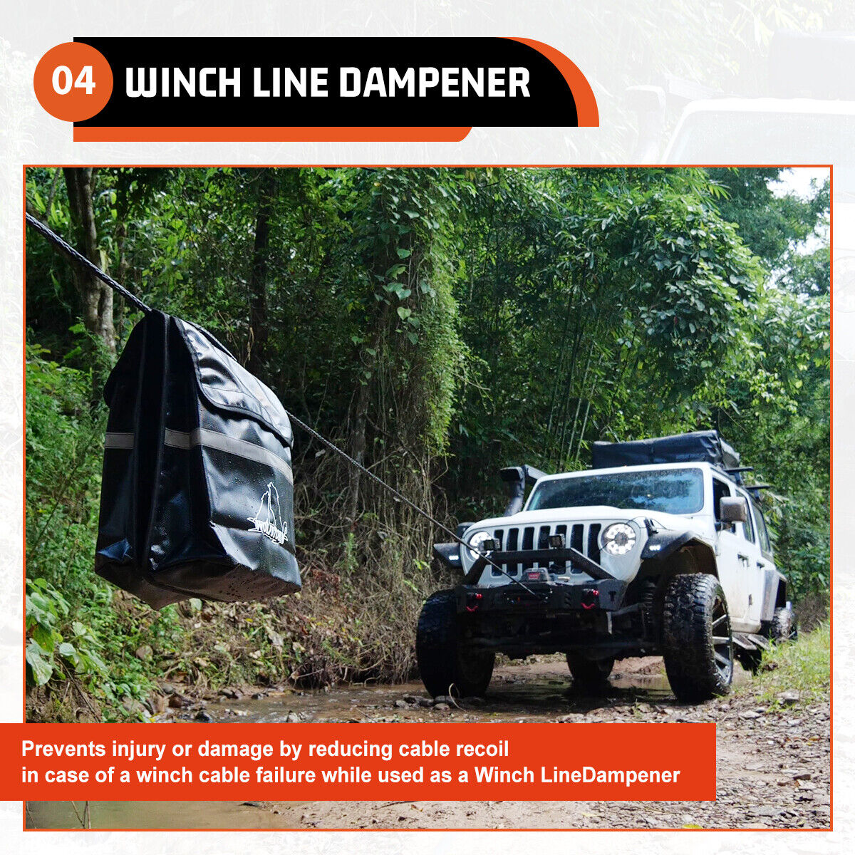 Off-road 4x4 Winch Damper Cable Recovery Kit With Carry Bag, High ...