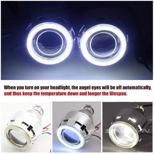 Sinolyn Hid Projector Headlight Lenses Angel Eyes Bi-xenon Lens Full ...