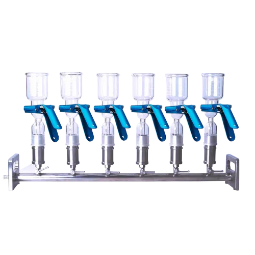 Six Branch Membrane Filter Holder Glass Funnel Unit Vacuum Manifolds ...