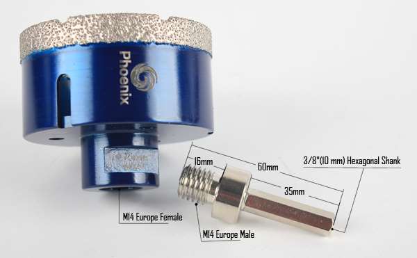 Raizi 1 Pc M14 Porcelain Ceramic Tile Drill Bit 6-125 Mm For Granite Marble Diamond Coated ...