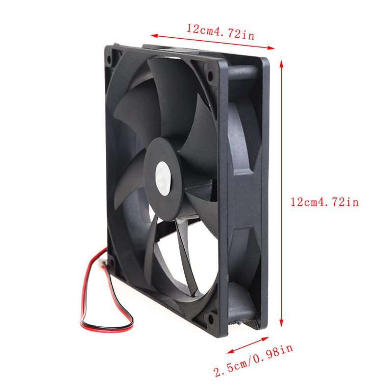 12v 2 Pin Computer Cooler Small Cooling Fan 120mm X 120mm X 25mm Pc Box ...