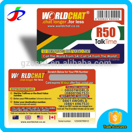 Top Up Recharge Calling Prepaid Scratch Card, High Quality Top Up ...