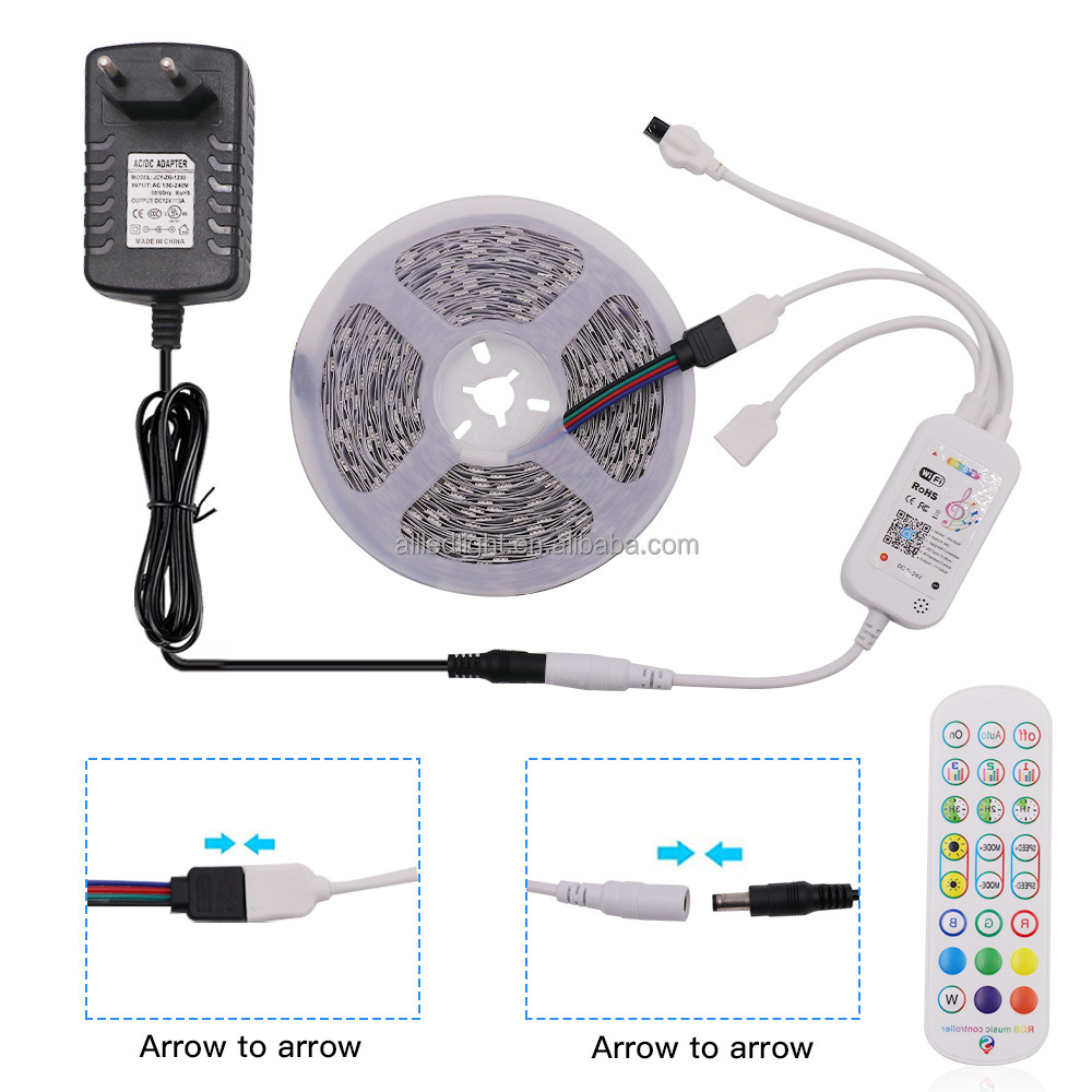 Tuya Smart Rgb Led Strip Lights With Wifi Controller - 5m To 30m, 12v ...