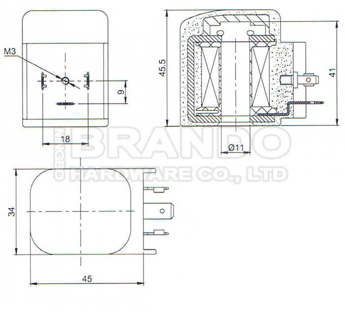 Heldon Type Solenoid Valve Coil 2406-EVR-12-DC 12VDC 10W China ...