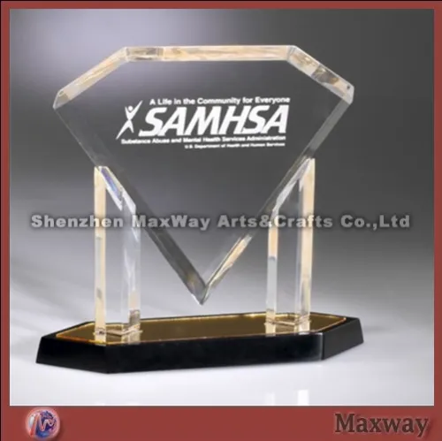 High Transparent Diamond Corporate Perspex Trophy/award Stand With Logo ...