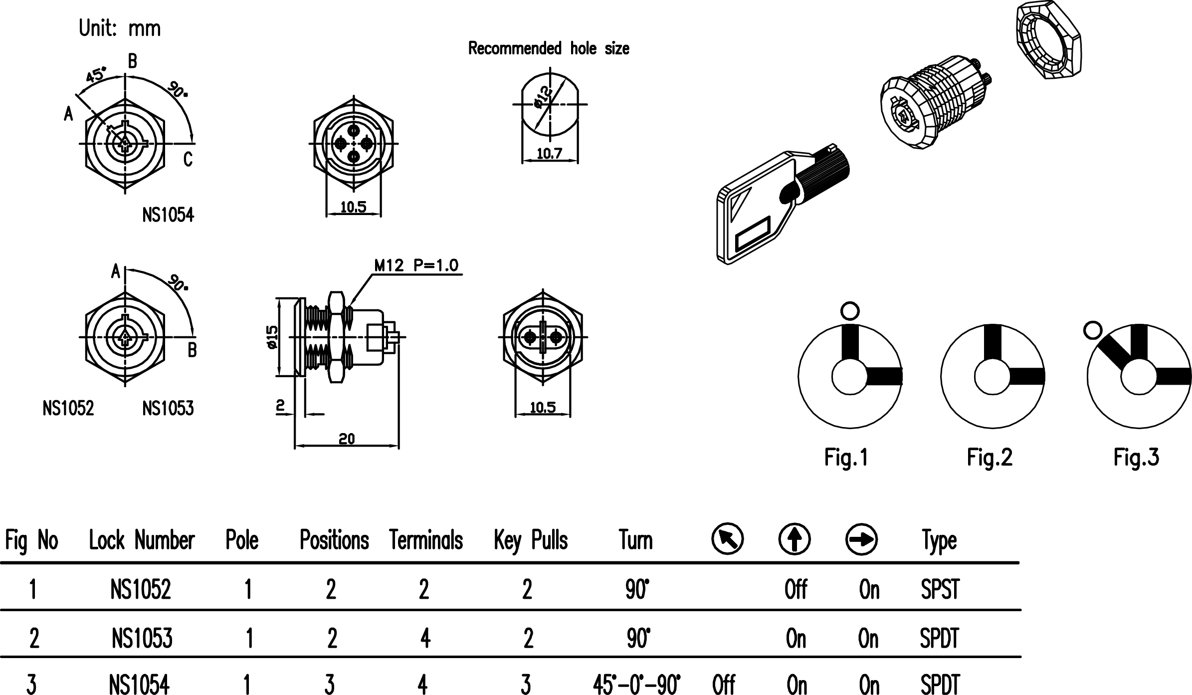 SPDT Multi Position Electric 3 Position Key Switch China Manufacturers ...