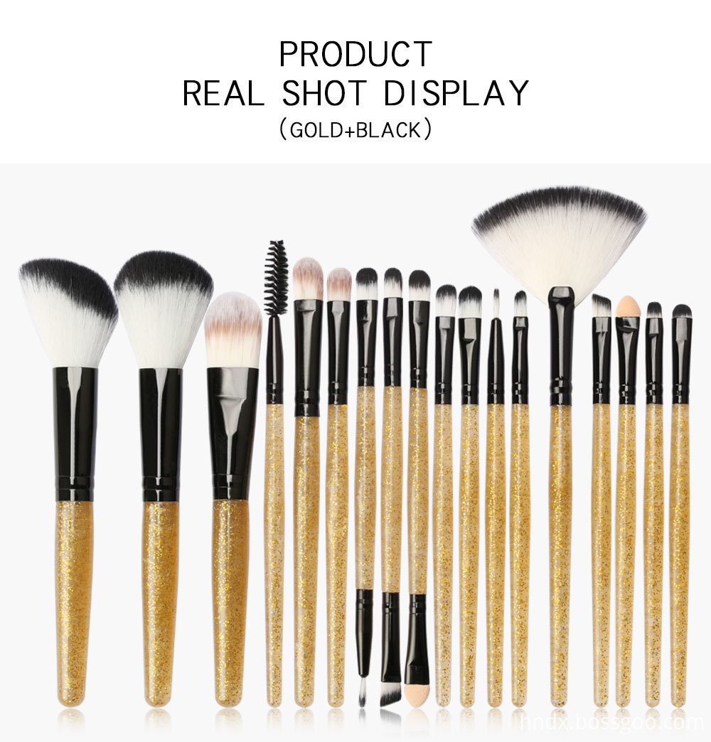 18 Piece Crystal Handle Eye Makeup Brushes Set, High Quality 18 Piece Crystal Handle Eye Makeup ...