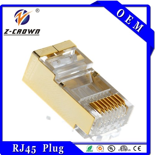 Shielded Rj45 Modular Plugs Rj45 Cat5e Cat6 Gold Plated Connectors ...