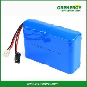 11.1v 10ah Lithium-ion Battery Pack, 18650 Flat Top 3s4p Contains 12 ...