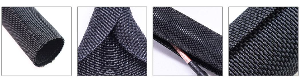 Black Woven Split Tubular Wiring Loom Harness Wrap, High Quality Black ...