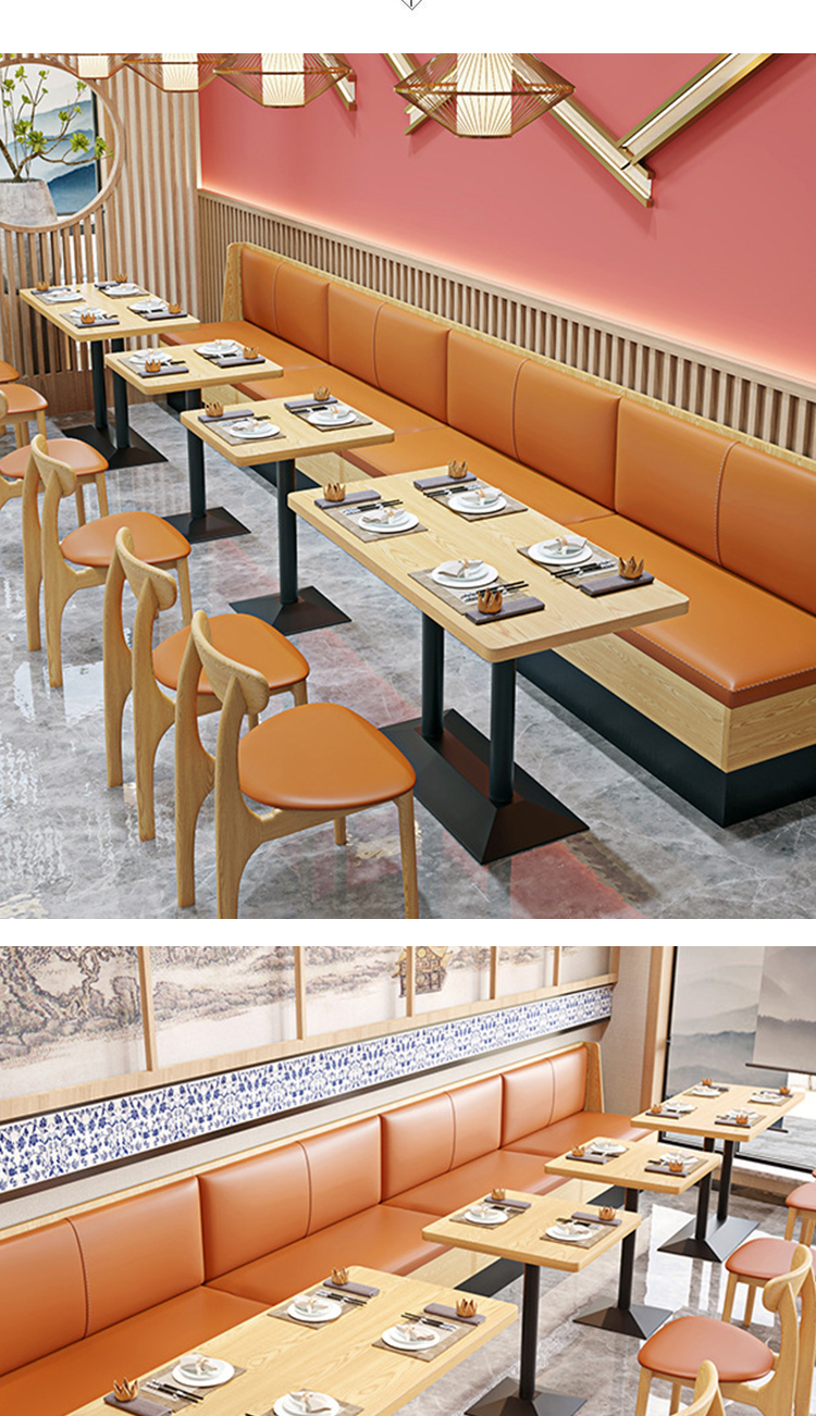 Southeast Asian Style Solid Wood Booth Sofa Dining Restaurant Table And ...