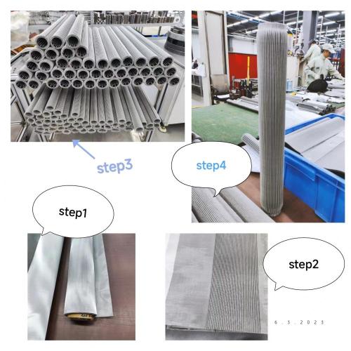 Metal Fiber Sintered Felt Pleated Filter Element, High Quality Metal ...