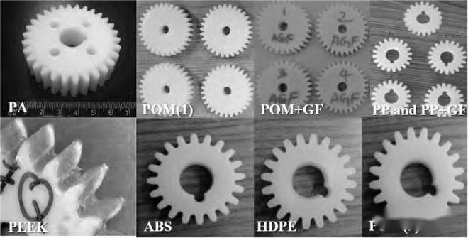 PP, PE, PA, POM, PC, PEEK, PPS ...... Gears of different materials and their properties