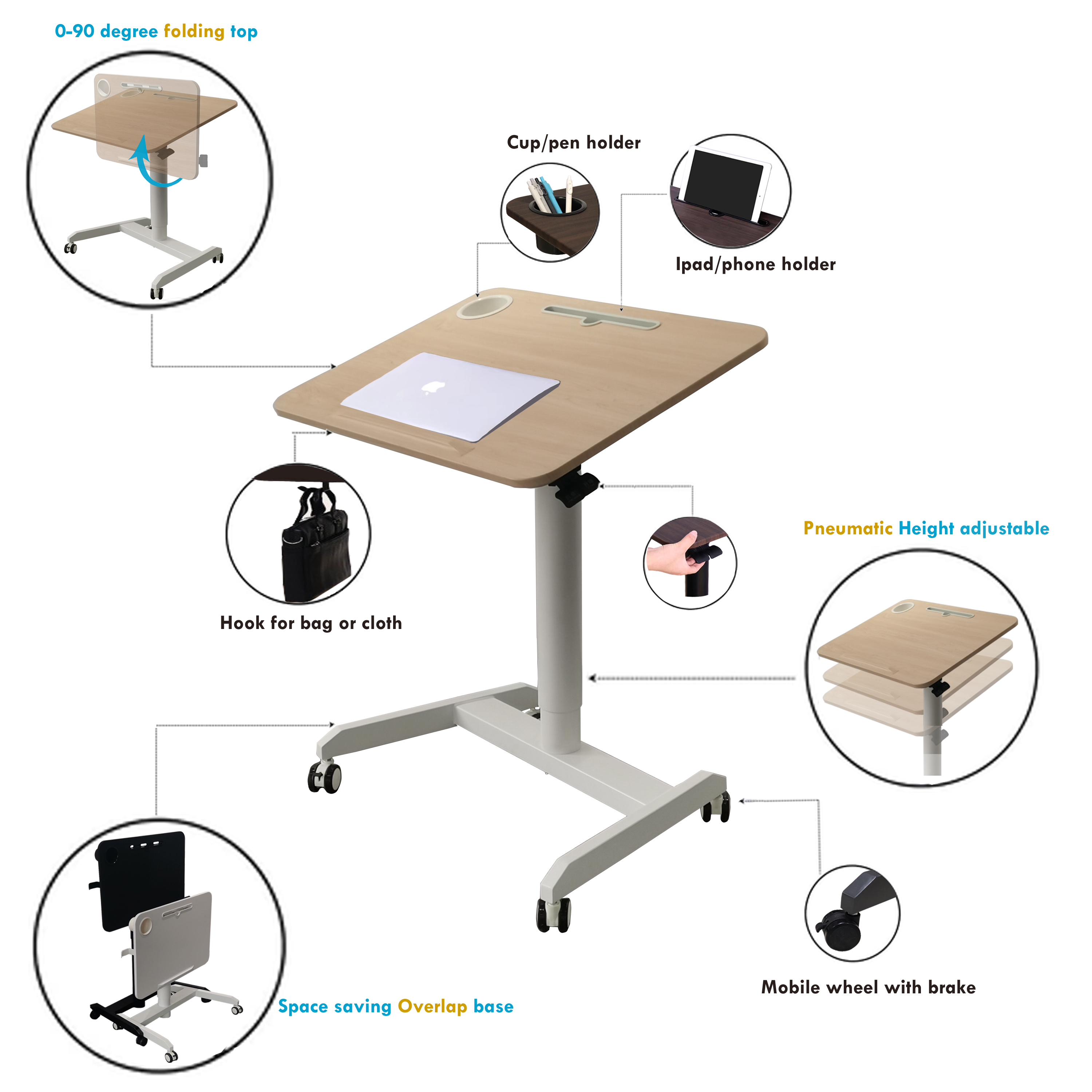 Modern Ergonomic Pneumatic Lift Desk, High Quality Modern Ergonomic ...