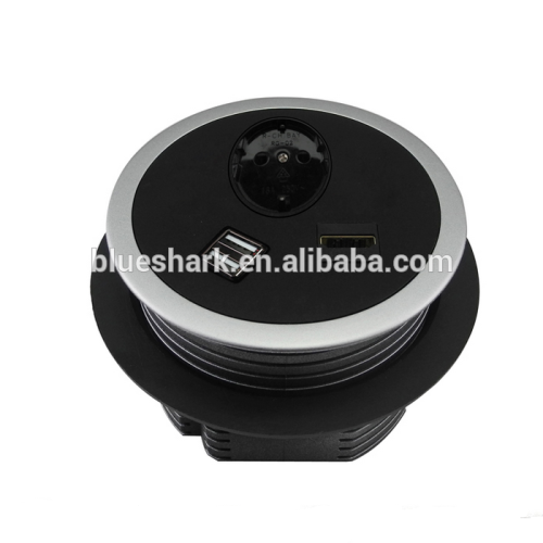 New Design Round Smart Table Power Socket With European Power And Hdmi ...