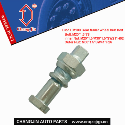 Hino Em100 Rear Trailer Wheel Hub Bolt, High Quality Hino Em100 Rear ...