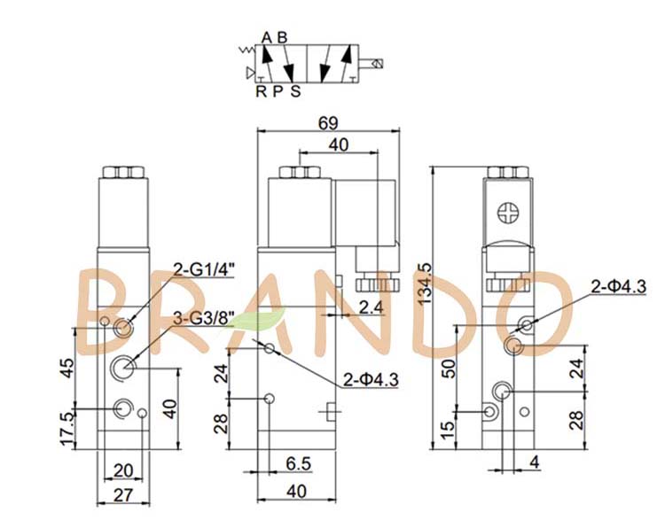 Solenoid Valve 3/8'' 4V310-10 Airtac Type Pneumatic Valve China ...