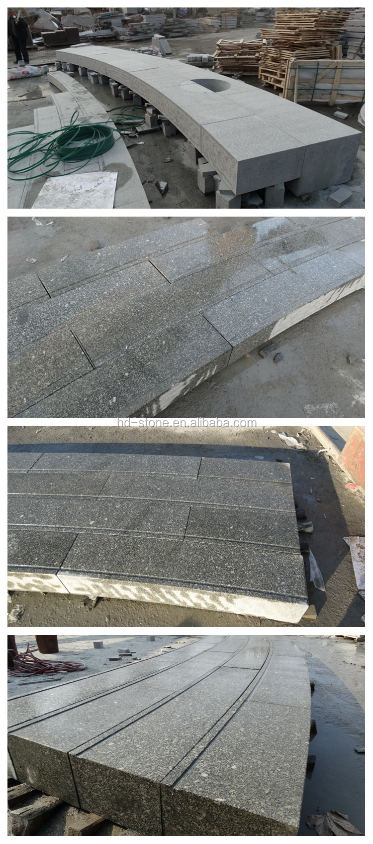 Chinese Grey Granite Kerbstone And Curbstone For Garden Paving, High ...