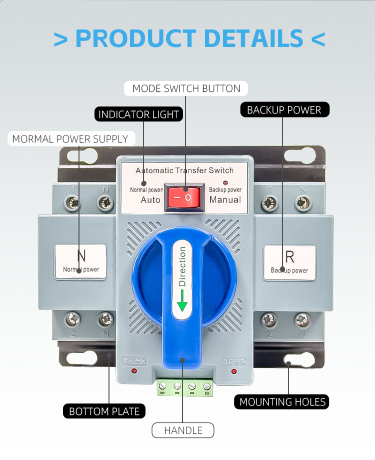 2 Phase Automatic Transfer Switch 2p 63a For Solar, High Quality 2 ...