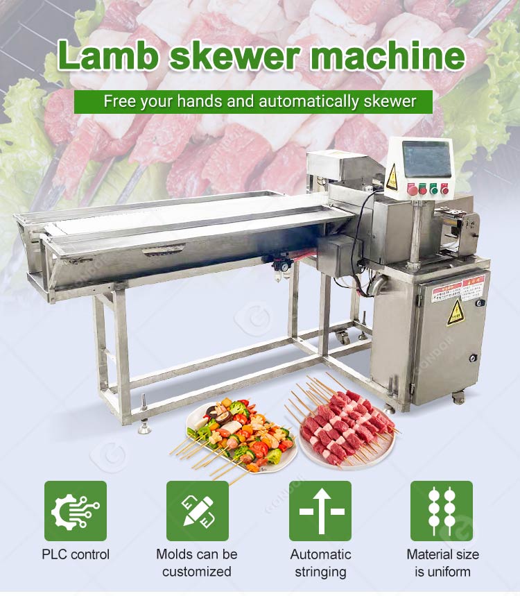 Automatic Cube Electric Small Lamb Kebab Skewer Making Machine, High ...