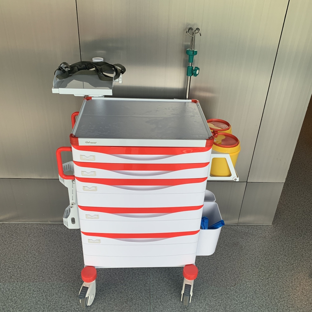 Hospital Adjustable Defibrillator Shelf Emergency Trolley, High Quality ...