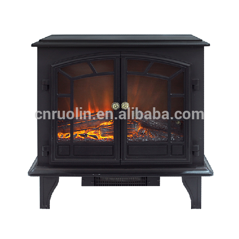 Double Door Freestanding Fake Electric Fireplace, High Quality Double ...
