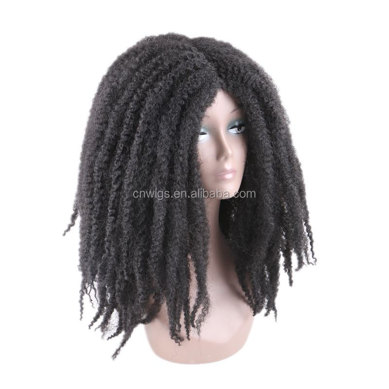 Synthetic Wig Luxury Marley Braids Dreadlock Afro Kinky Curly For Women ...