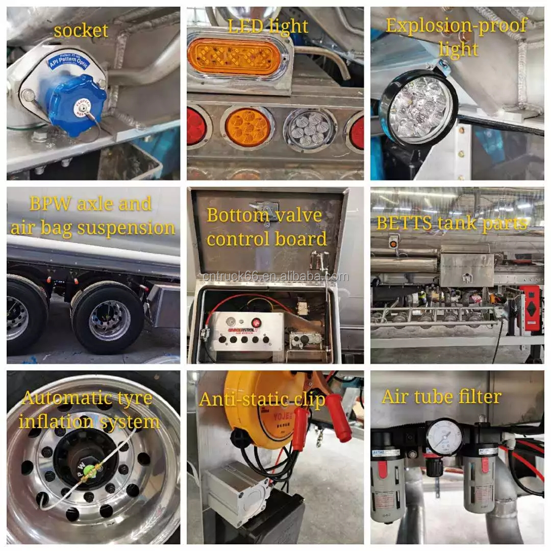 42000liters Aluminum Three Compartments Crude Oil Fuel Tank Trailer ...