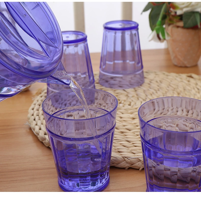 Purple Plastic Cold Water Jug With 4 Cups Set, High Quality Purple ...