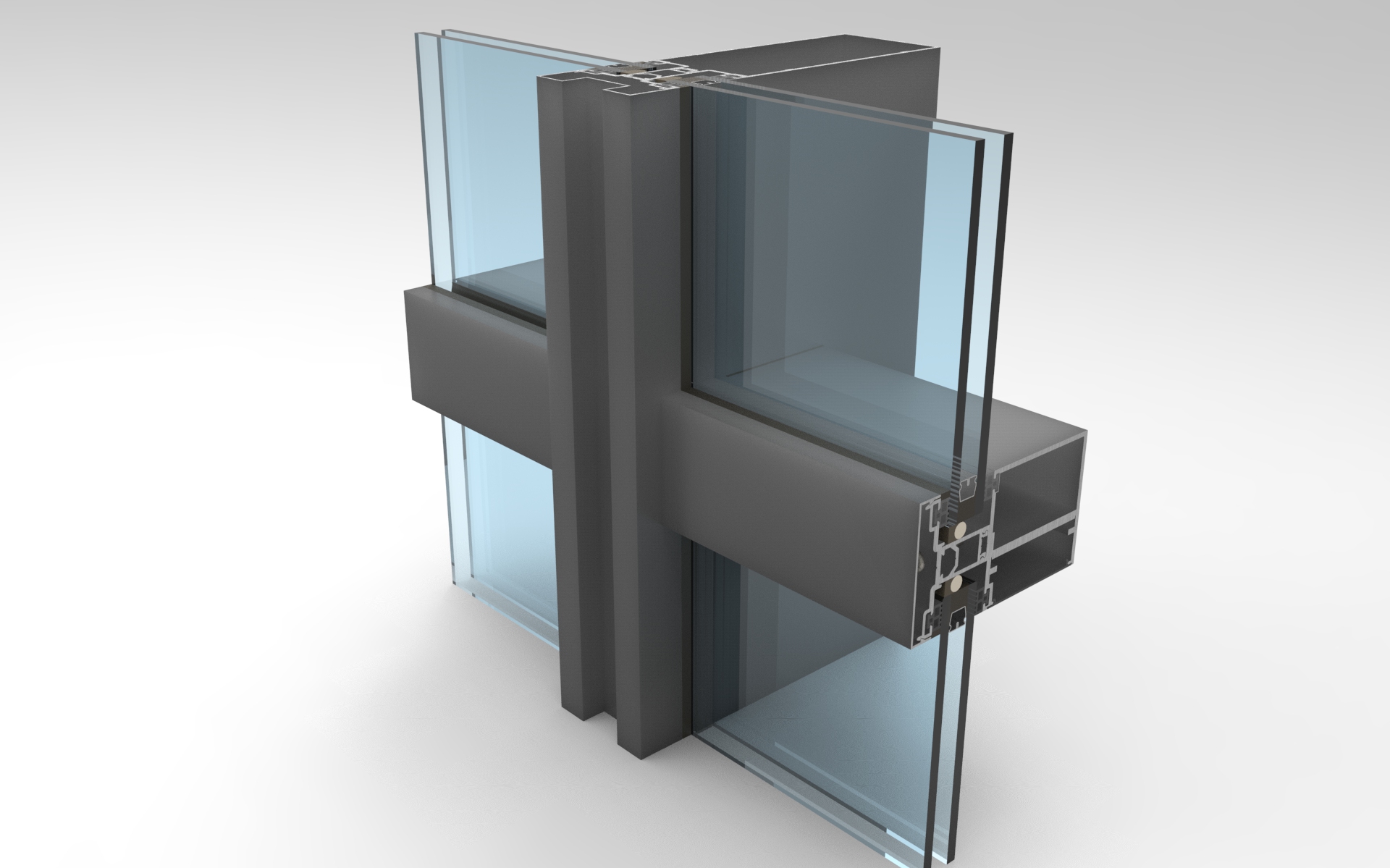 Rg Visible Frame Curtain Wall System: Thermal Break Double Glazed ...