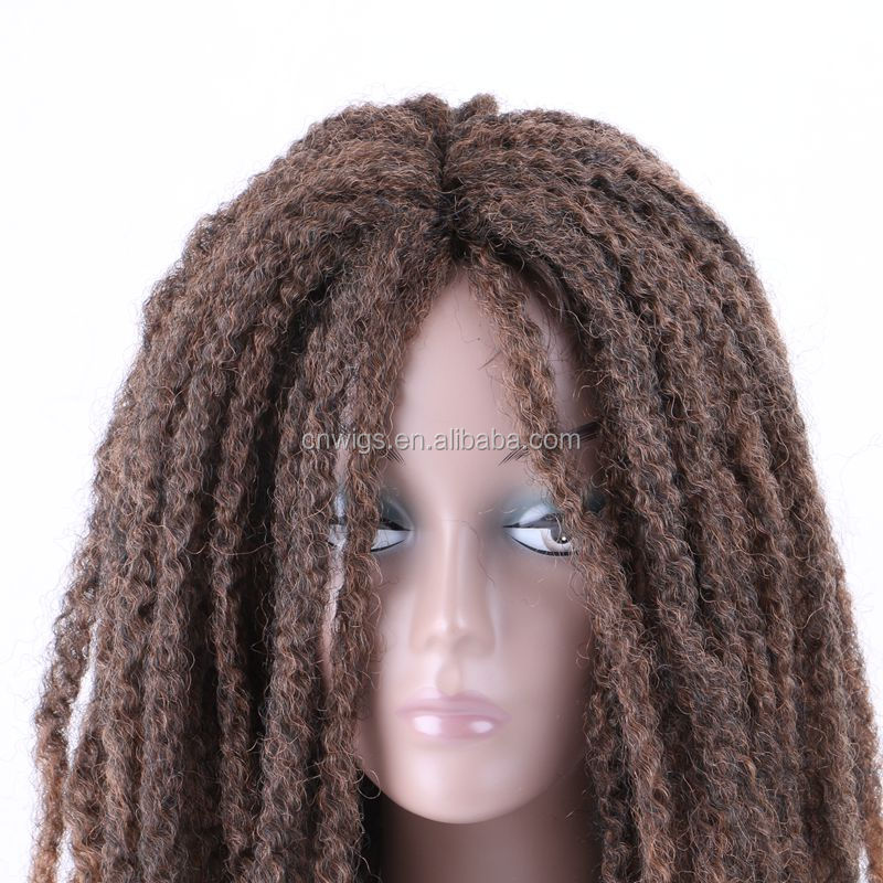 Synthetic Wig Luxury Marley Braids Dreadlock Afro Kinky Curly For Women ...
