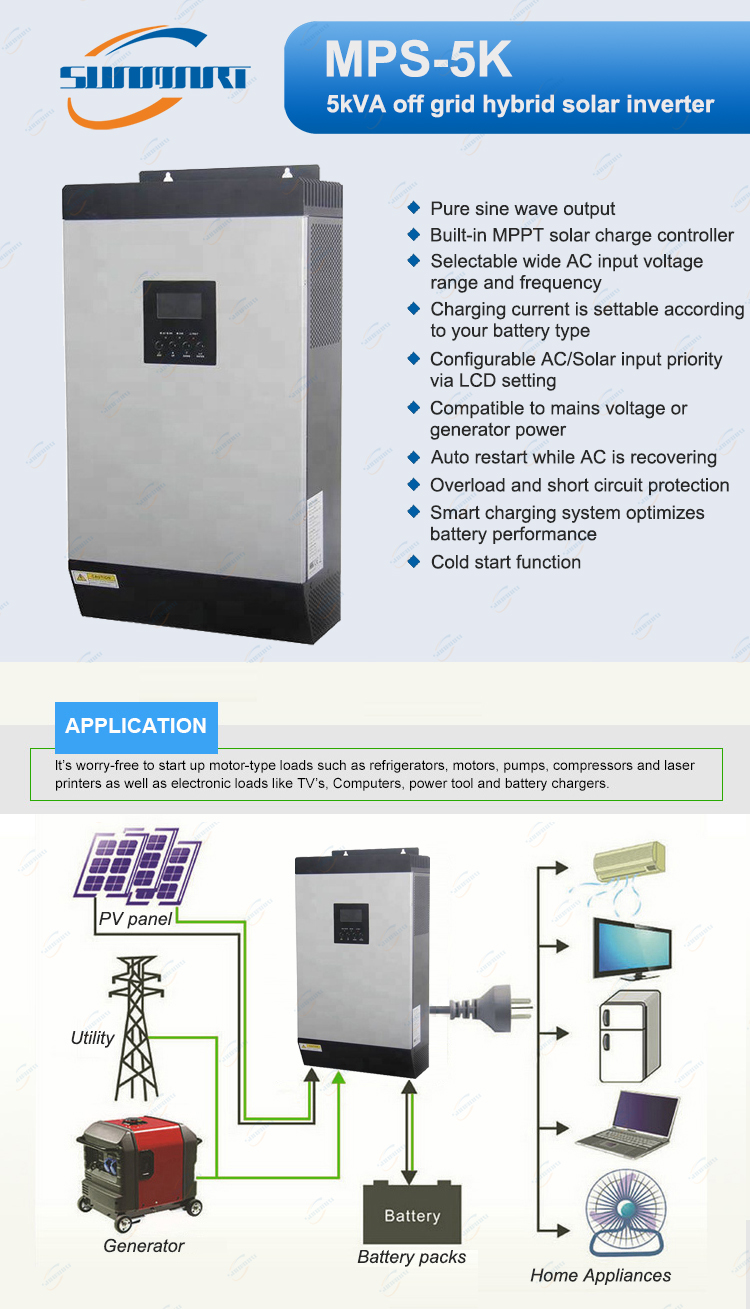 5kva/4000w Solar Inverter & 5000w 48v Axpert Parallel Hybrid Inverter ...