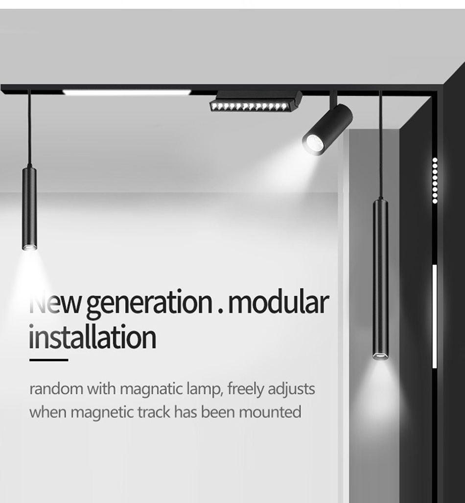 Magnetic Track Lighting Kit: 1.5m Recessed Magnet Led Strip With 48v ...