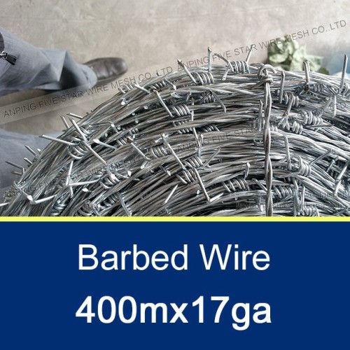 400mx6" Spacing 17 Gauge Galvanized Barbed Wire, High Quality 400mx6 ...