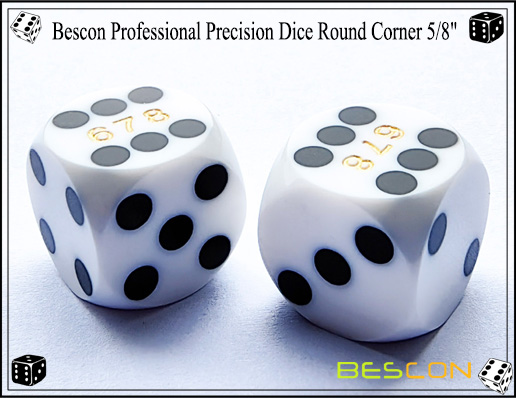 Bescon Dice Professional Precision Dice Round Corner 5/8" (16mm) with ...