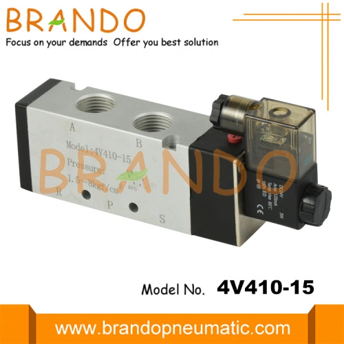 4V410-15 Single Solenoid Pneumatic Solenoid Valve 5/2 Way China ...