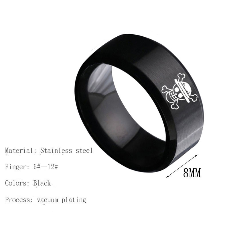 Anime One Piece Inspired Skull Symbol Ring: Titanium Stainless Steel ...