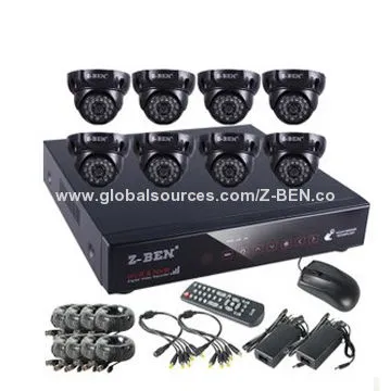 Cctv H.264 Diy Dvr Kit With 8-channel Dvr, 8 Cameras And 1/3-inch Color ...