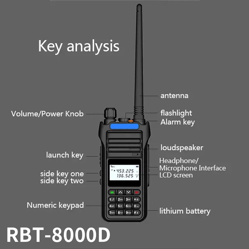 Rbt-8000d Long Range Fm Transmitter - 5w Dual Band Two Way Radio, High ...