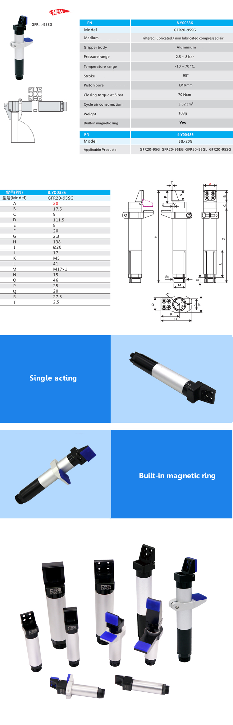 High-quality Gfr20 Series Pneumatic Gripper Finger Cylinder - Made In ...