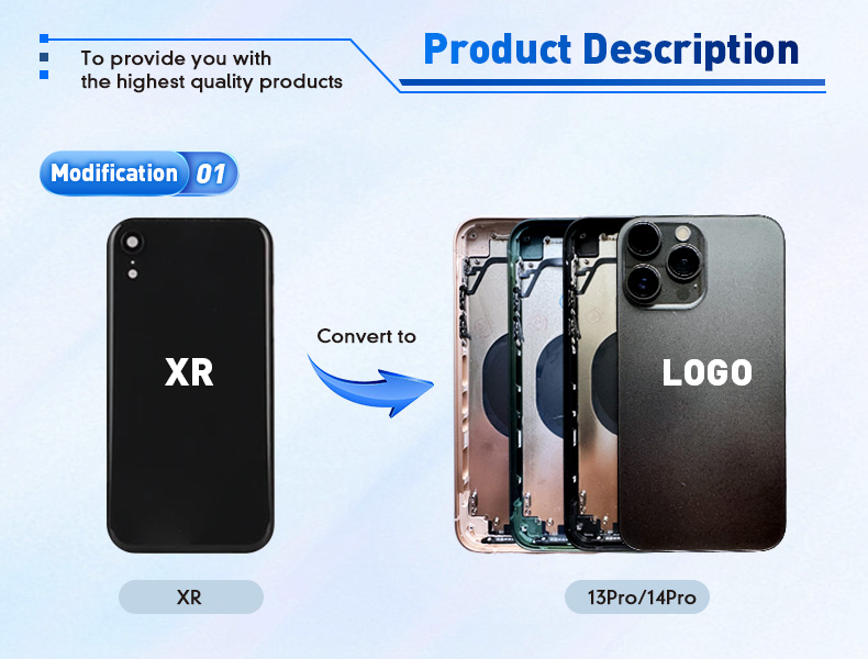 Iphone Xr Housing Conversion For 15, 15 Pro, 13, 13 Pro Back Cover ...