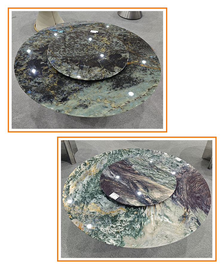 Modern Luxury Round Marble Top Dining Table Set - 4 Seater Furniture ...