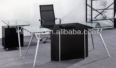 Modern Steel Tempered Glass Office Desk 202#, High Quality Modern Steel ...