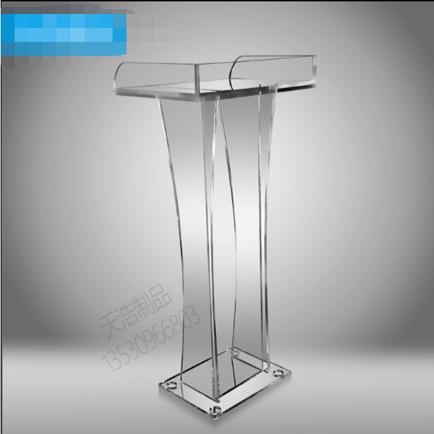 Acrylic Podium Lecture Desk Reception Table Crystal Clear Plexiglass ...