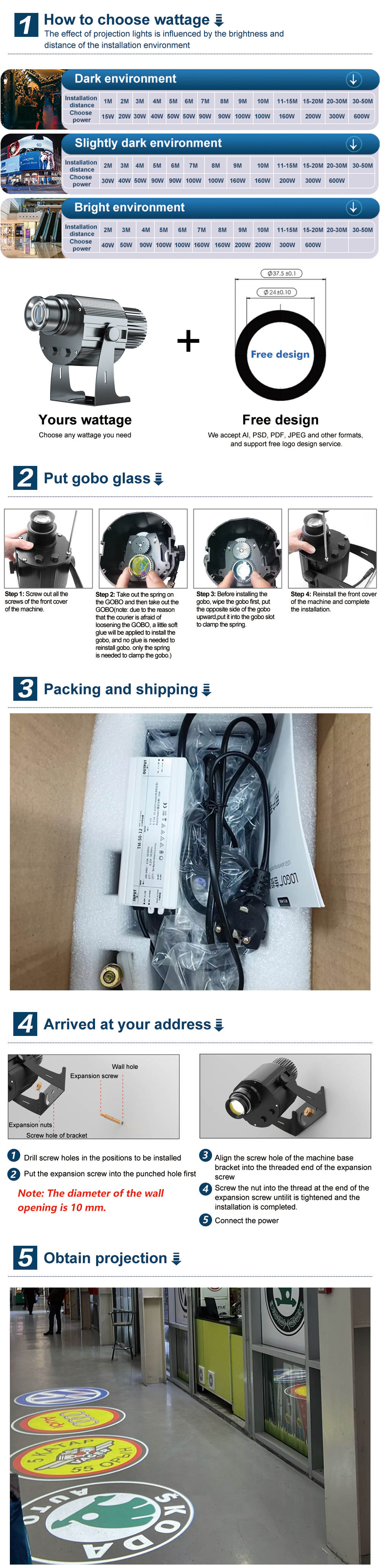 35w Logo Text Projector - Ceiling Gobo Projector With Heat-resistant ...