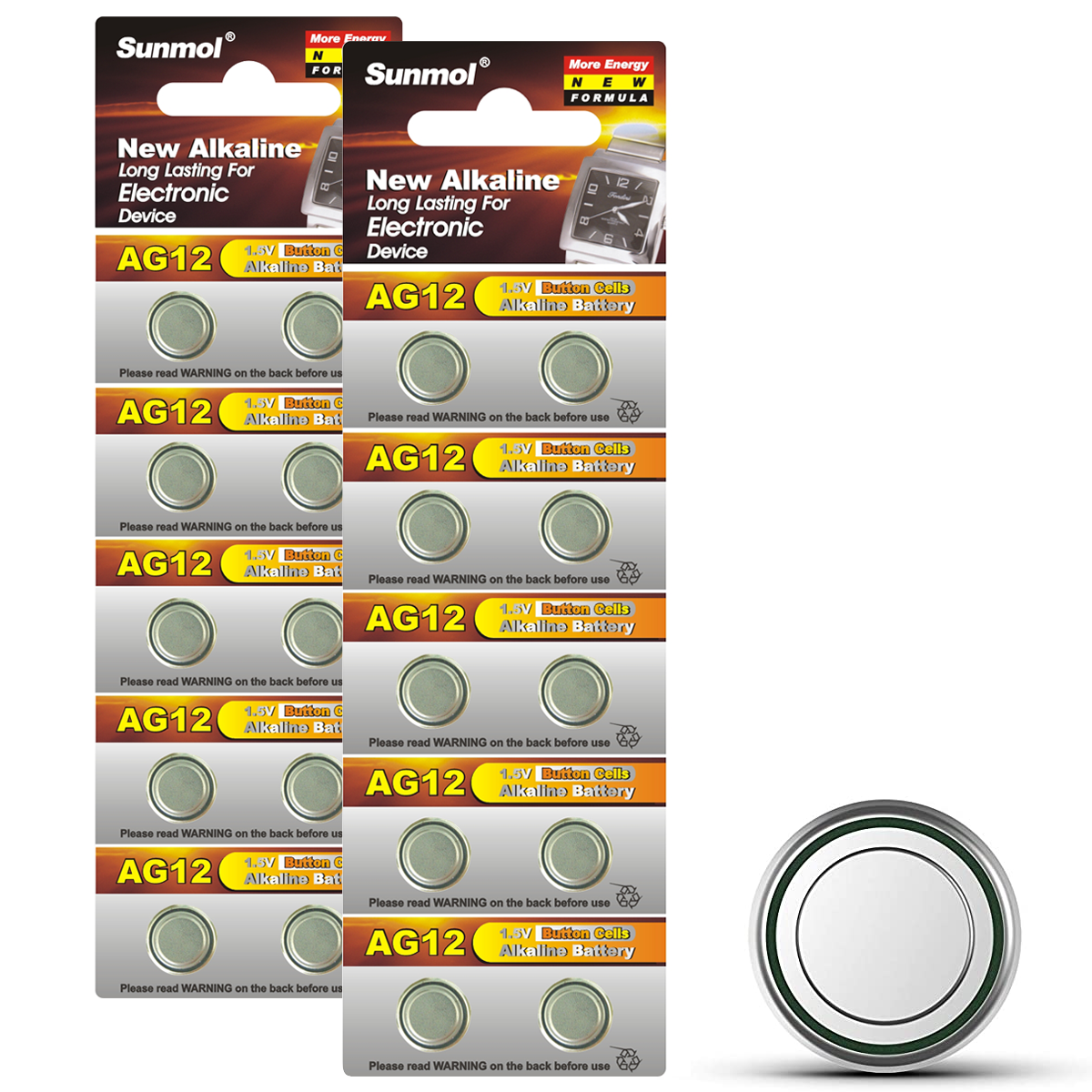 Sr43/lr43 1.5v Alkaline Coin/watch Button Cell Battery Ag12, High ...
