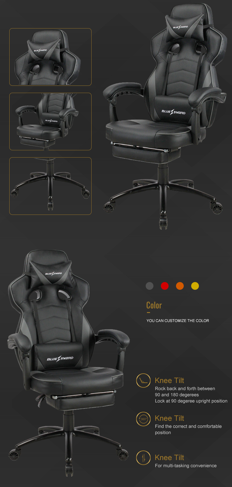 Judor Pubg Gaming Chair ที่นั่งรถแข่งพร้อมที่วางเท้า คุณภาพสูง Judor ...