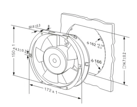 172mm Shaded Pole Motor Mini Axial Fan, High Quality 172mm Shaded Pole ...