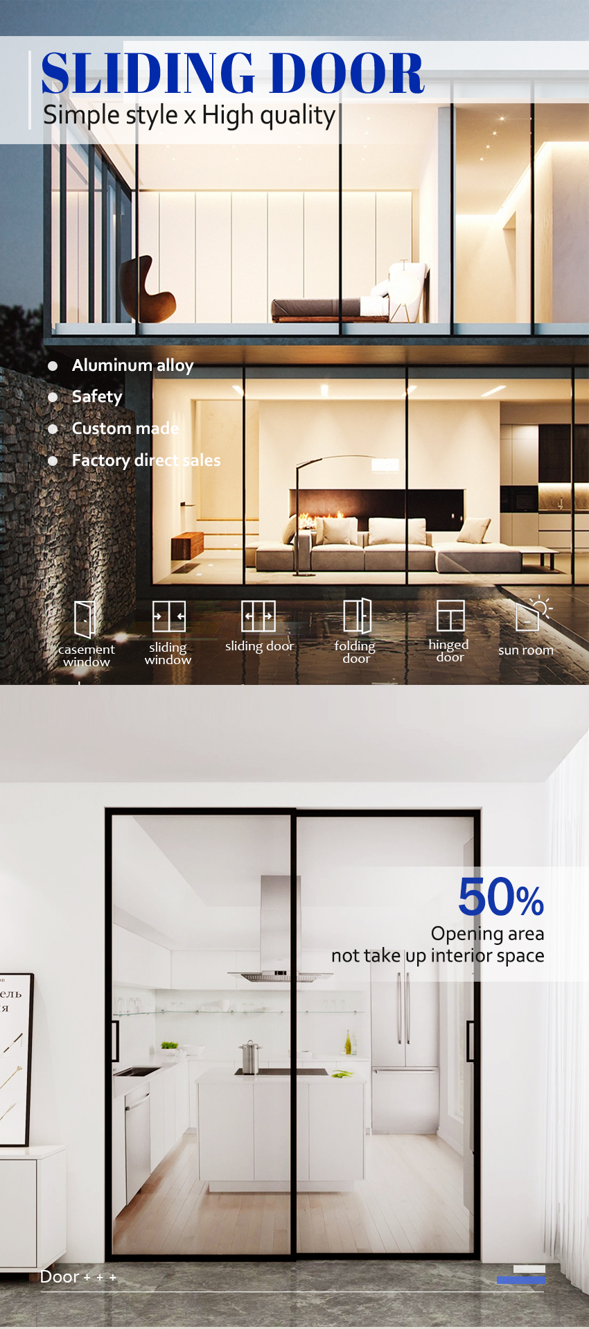 Customized Telescopic Sliding Door Mechanism For Automatic Sliding Door ...