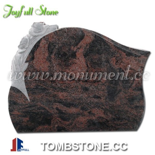 Aurora Granite Gravestone With Rose Design, Rose Tombstones, High ...